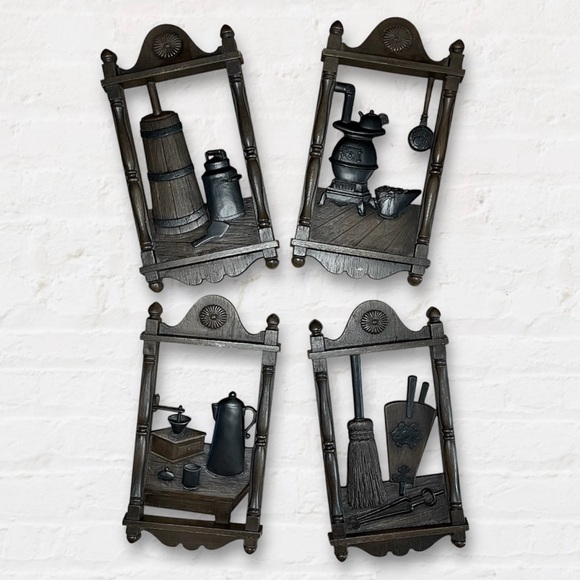 Homco | Wall Decor | Vintage 974 Homco Colonial Kitchen Wall Plaque Set ...